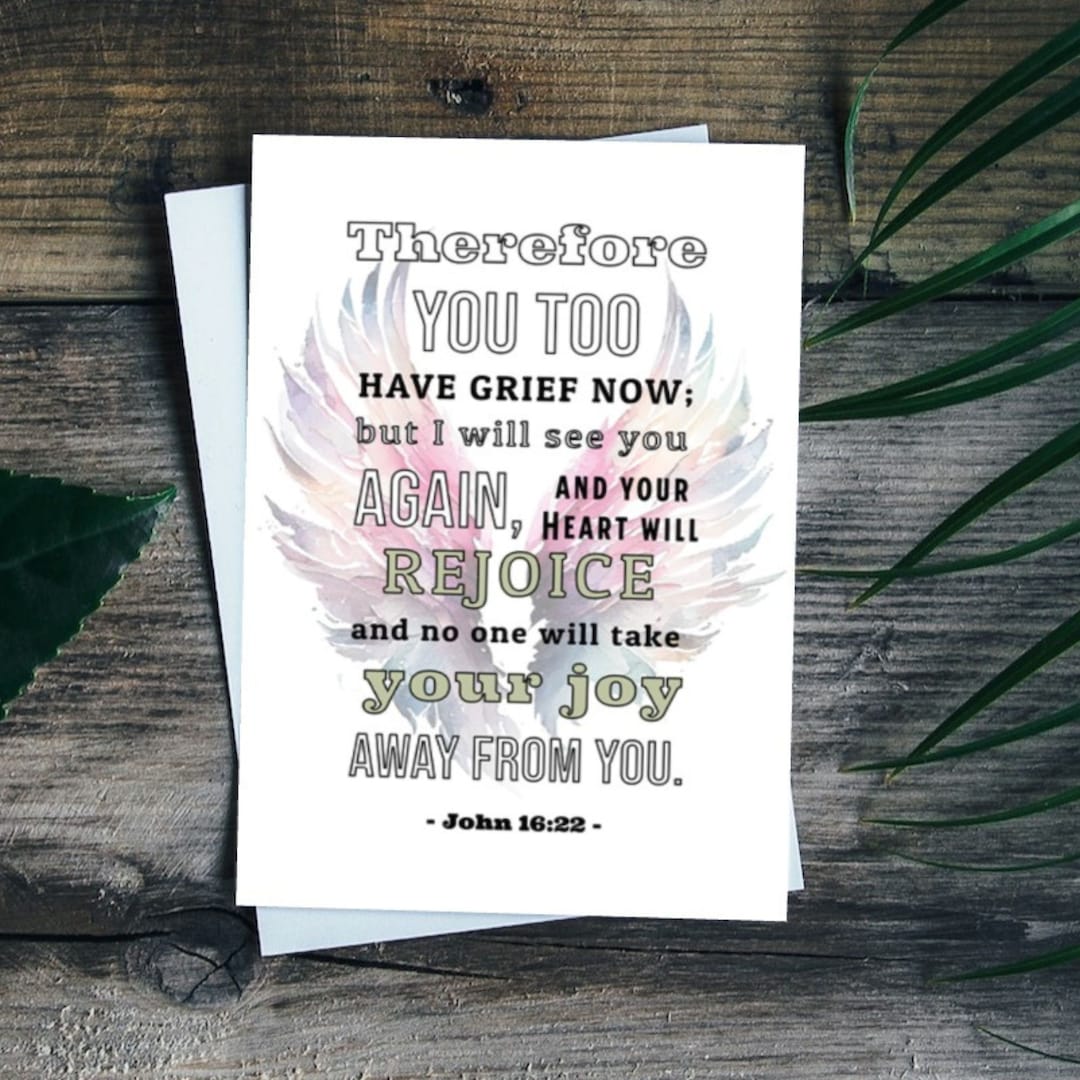 Printable Sympathy Card John 16 Bible Verse Loss Card, Christian ...