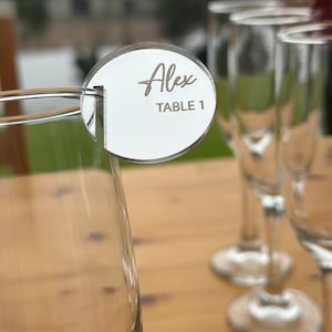 Personalized Mirrored Acrylic Drink Tags: Wedding Place Cards - Etsy