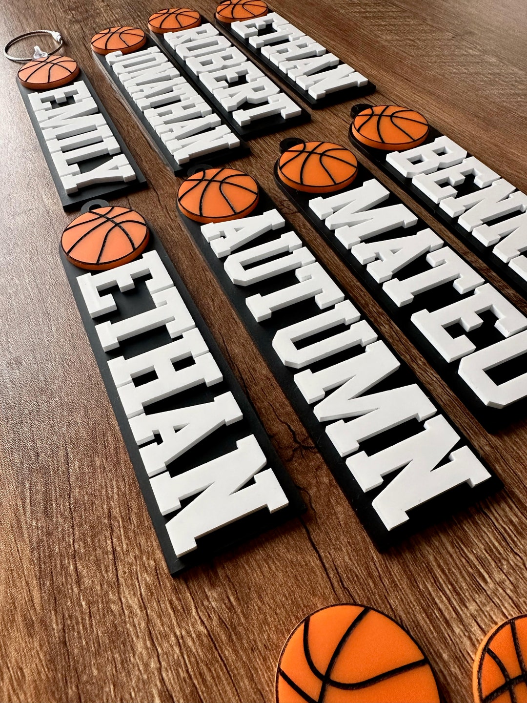 Personalized Acrylic Sports Bag Tags - Custom Basketball Name Tags for ...