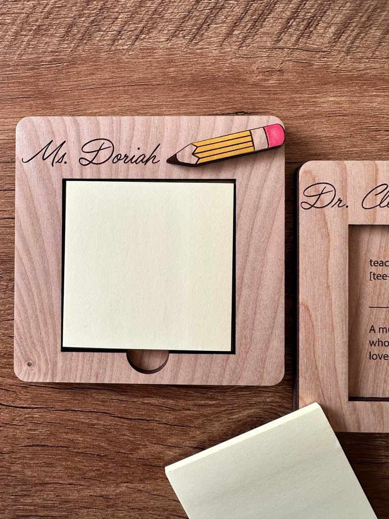 Sticky Note Holder, Post It Note Holder, Custom Teacher Gift ...