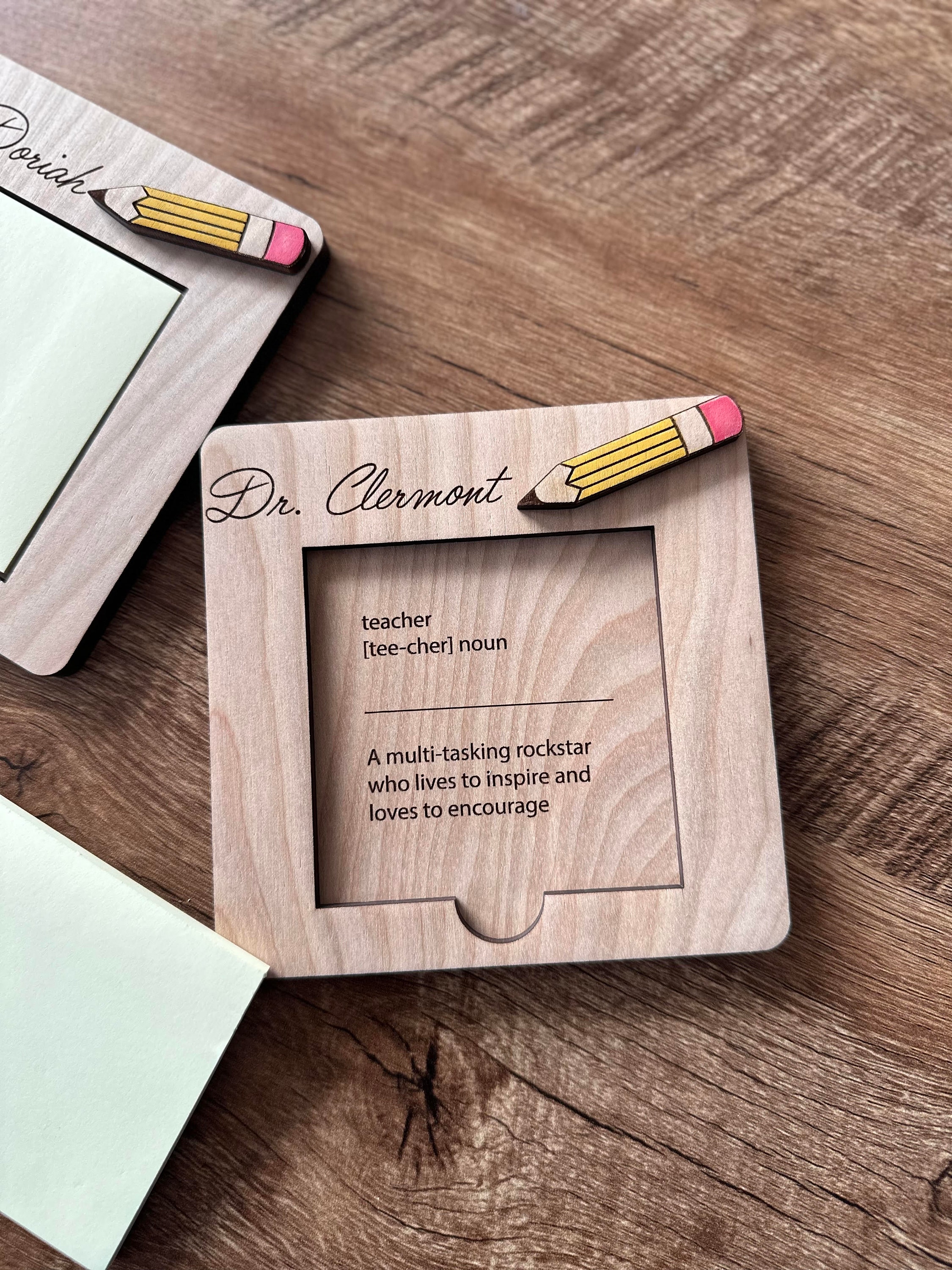 Sticky Note Holder, Post It Note Holder, Custom Teacher Gift ...