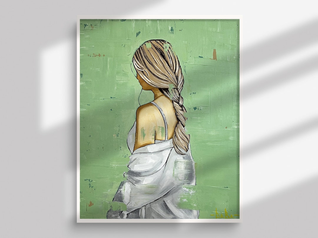 Original Woman Back Oil Painting on Canvas: Minimalist Bedroom Decor - Etsy