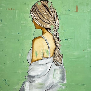 Original Woman Back Oil Painting on Canvas: Minimalist Bedroom Decor - Etsy