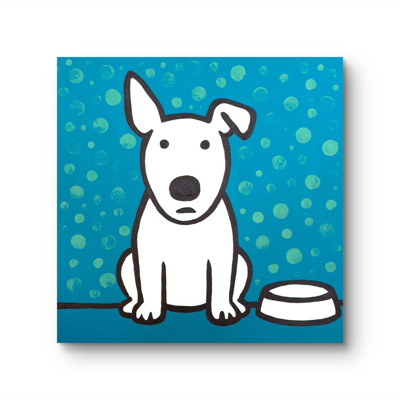 Sad Dog Waiting – 12x12” Acrylic Painting on Canvas - Etsy