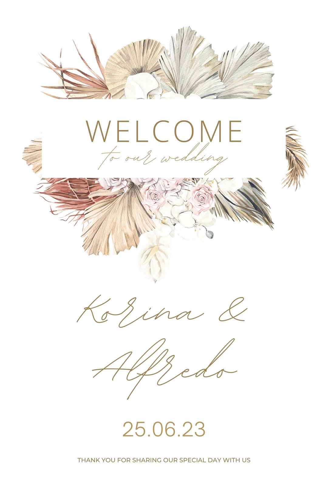 Welcome Sign Template, Custom Welcome Wedding Sign - Etsy