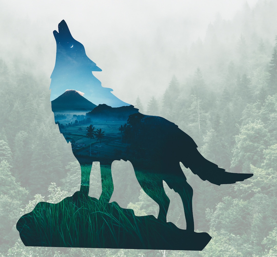 Digital Howling Wolf Graphic: PNG Digital Download for Use on T-shirts ...