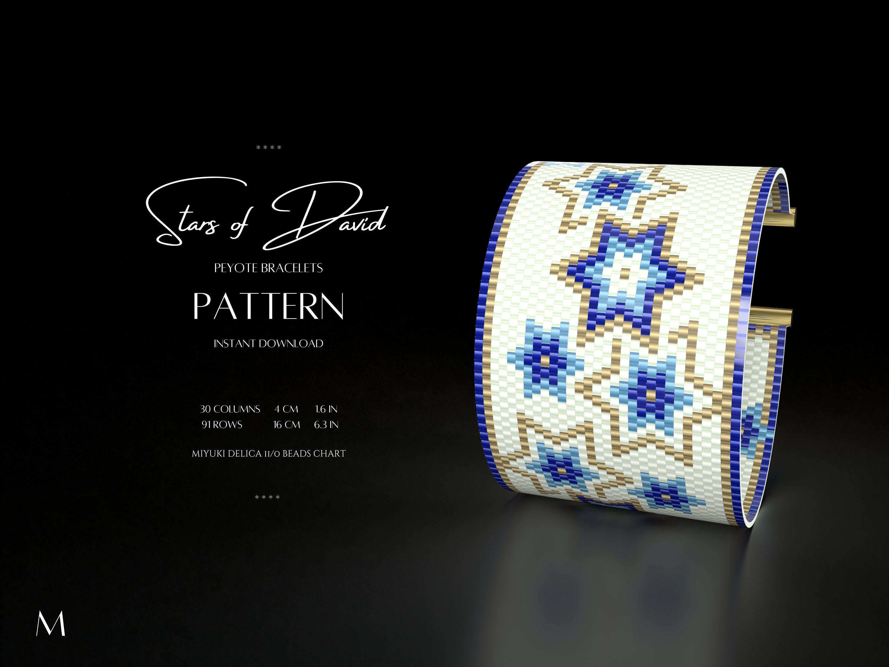 Star of David Peyote Stitch Bracelet Pattern: Standing Strong With ...
