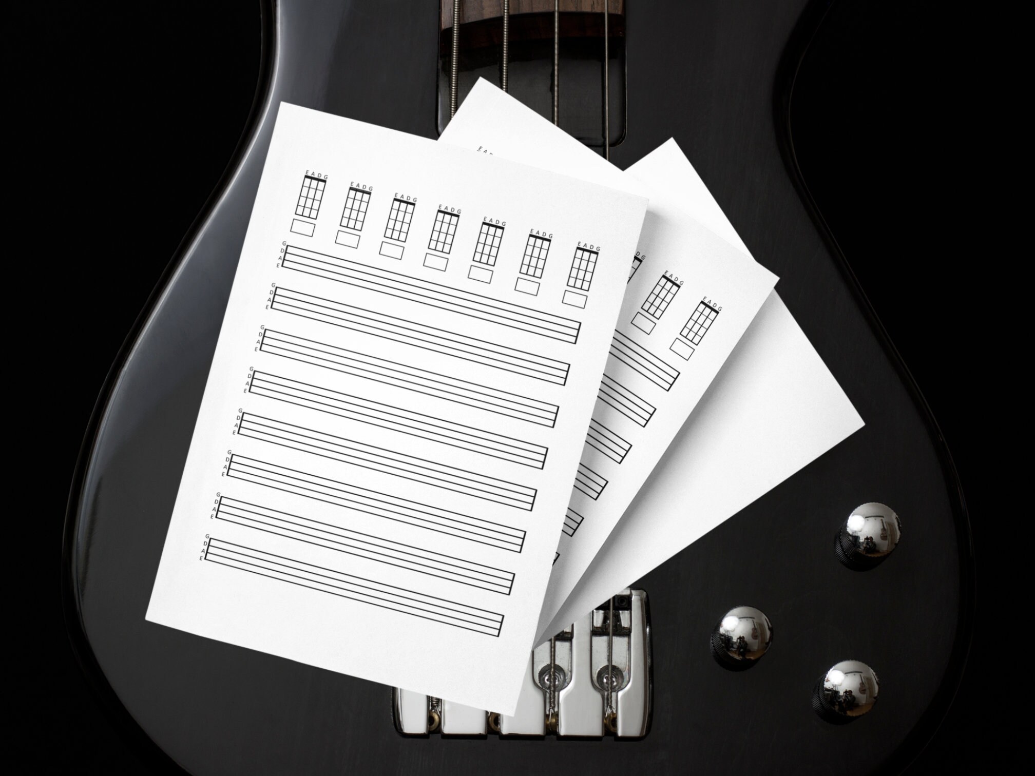Printable BASS Guitar TAB Sheet Music | for Letter/a4 Printer | 7 Chord ...