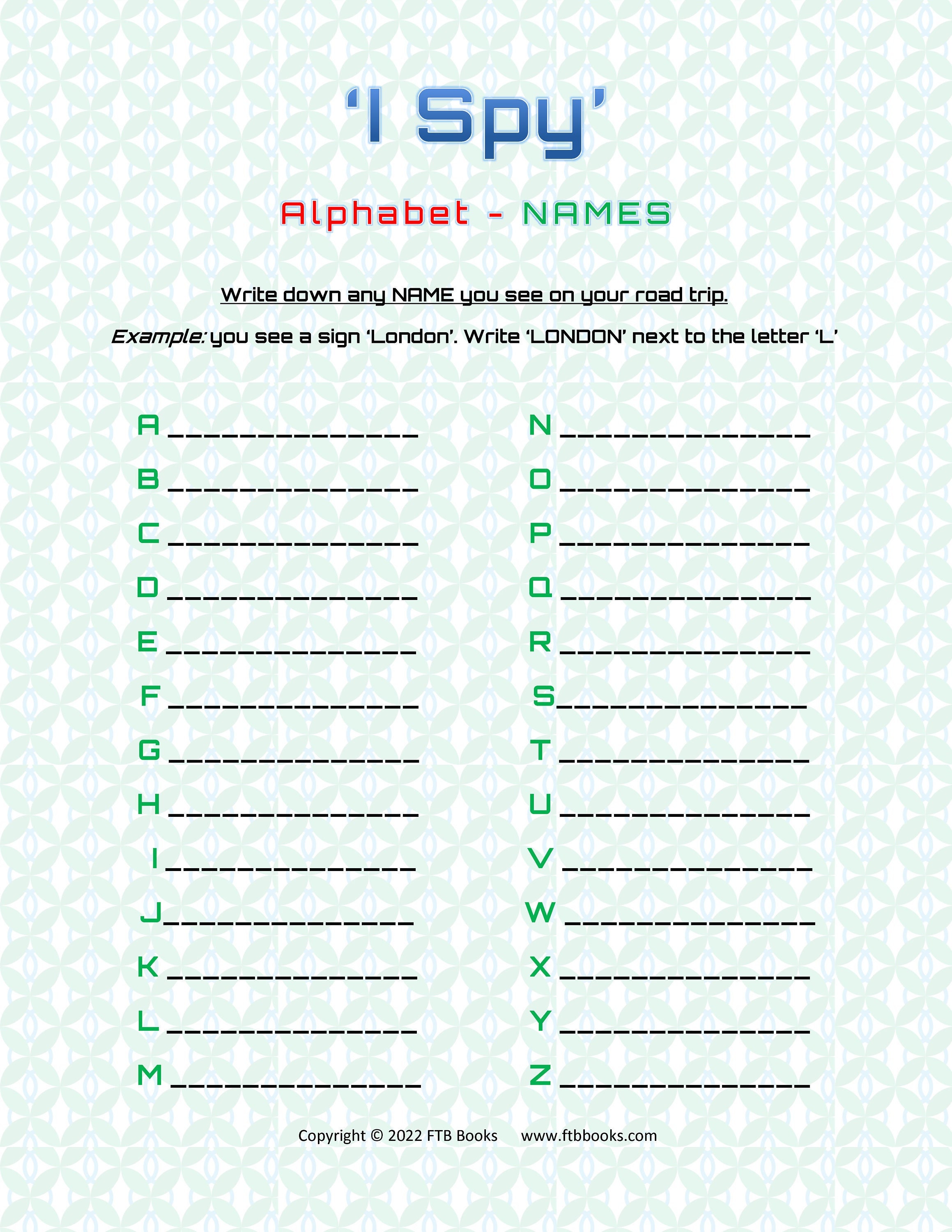 I SPY Printable Games for Kids - Pack of 3 Printable PDF | Instant ...