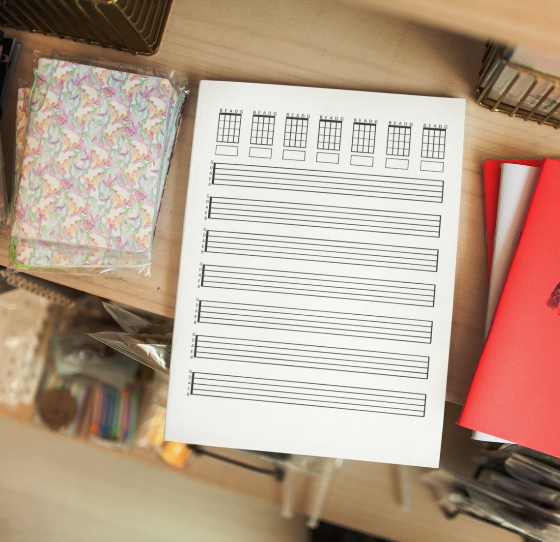 Printable 5 String BASS Guitar TAB Sheet Music | for Letter/a4 Printer ...