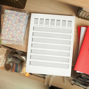 Printable 5 String BASS Guitar TAB Sheet Music | for Letter/a4 Printer ...