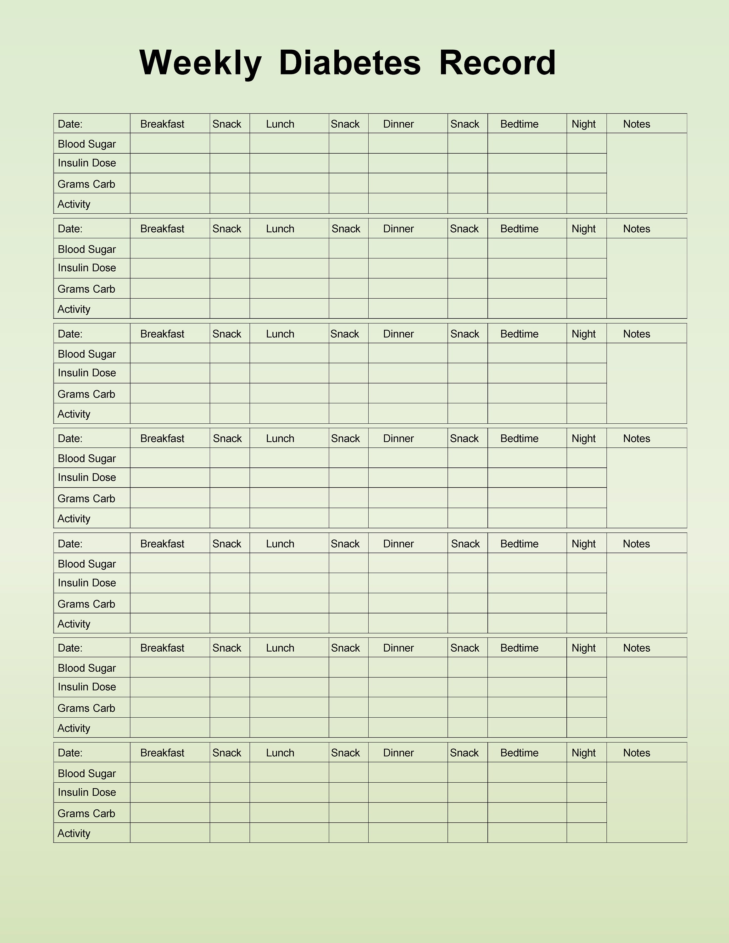 Printable Health Planner Health Tracker GREEN Theme Color Letter/a4 ...