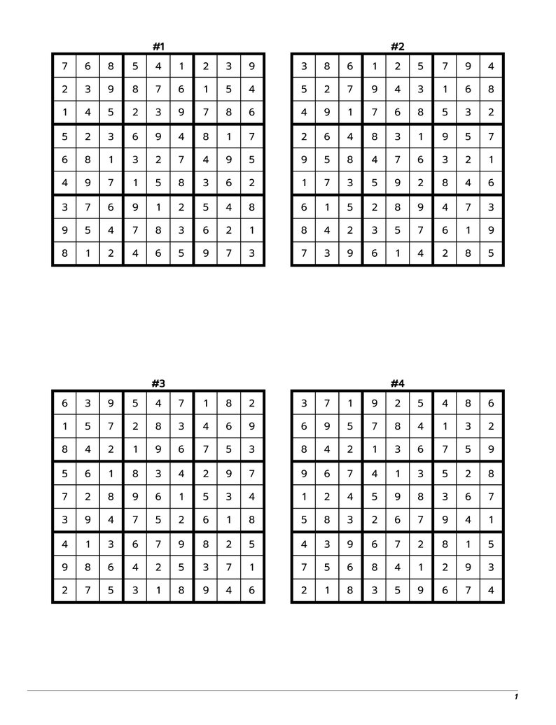 Book 2 300 SUDOKU Printable Puzzles Level: EASY Instant Download After ...