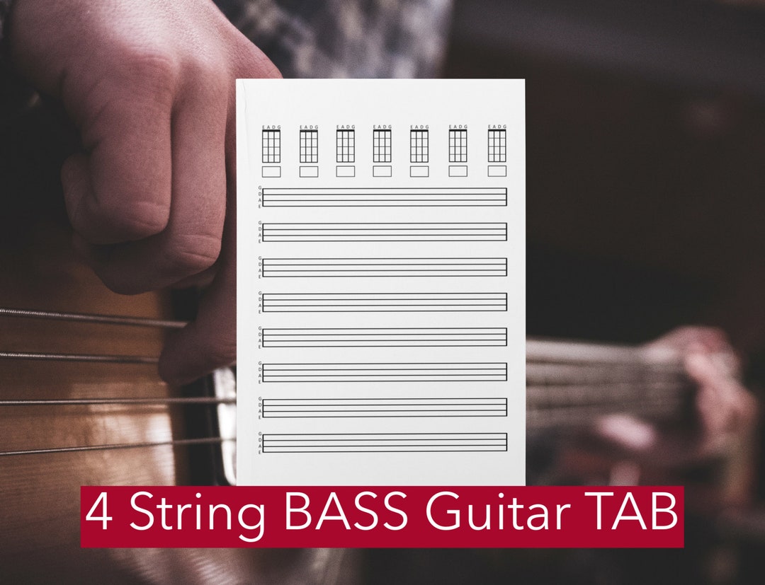 Printable BASS Guitar TAB Sheet Music | for Letter/a4 Printer | 7 Chord ...