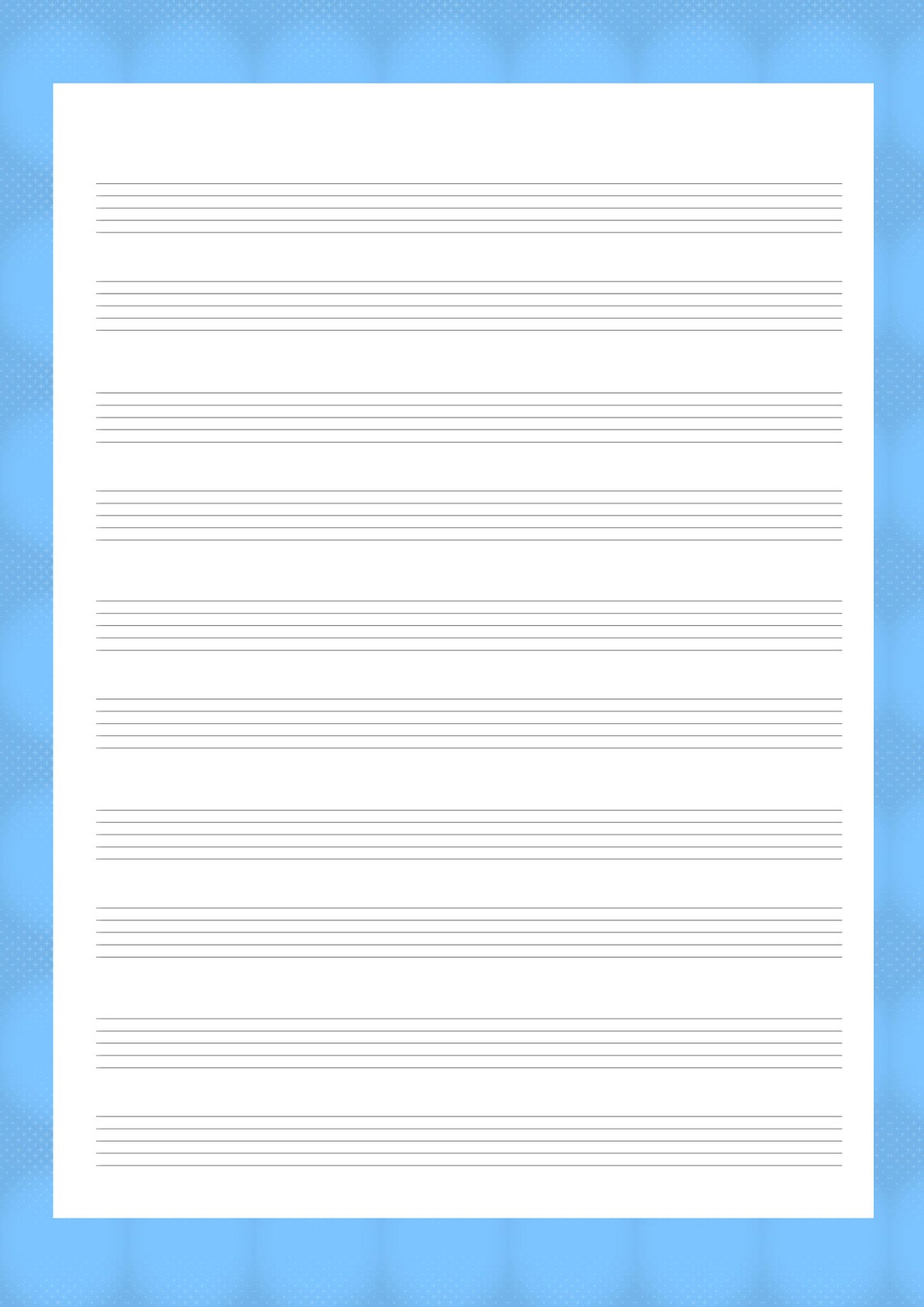 Printable PIANO Composition Sheet Music | 10 Staves per Page | Instant ...