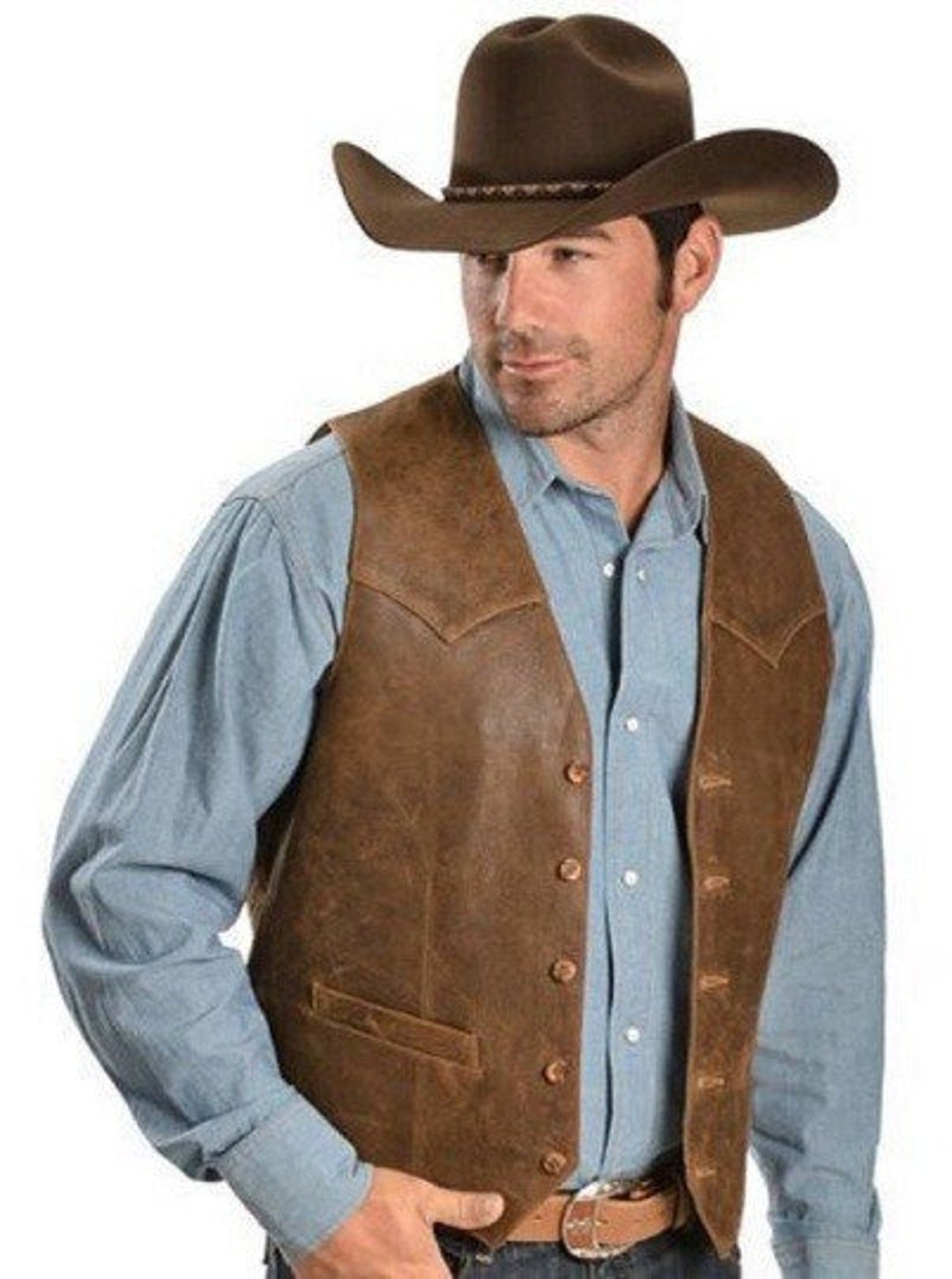 Mens Brown Vest Coat Soft Lambskin Leather Jacket Mens Etsy