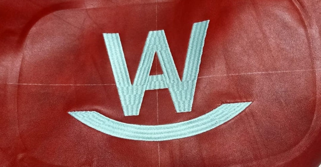 Custom Made Leather Embroidery Patches Logo | Leather Embroidery Name ...