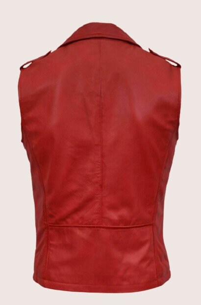 Men's RED Color Handmade Steampunk Leather Vest, Brand New Blood Red ...