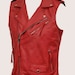 Men's RED Color Handmade Steampunk Leather Vest, Brand New Blood Red ...