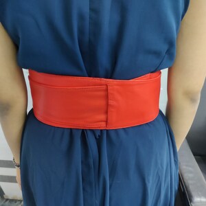 OBI LEATHER BELT Red, Leather Wrap Belt, Tie Belt, Women Wrap Belt ...