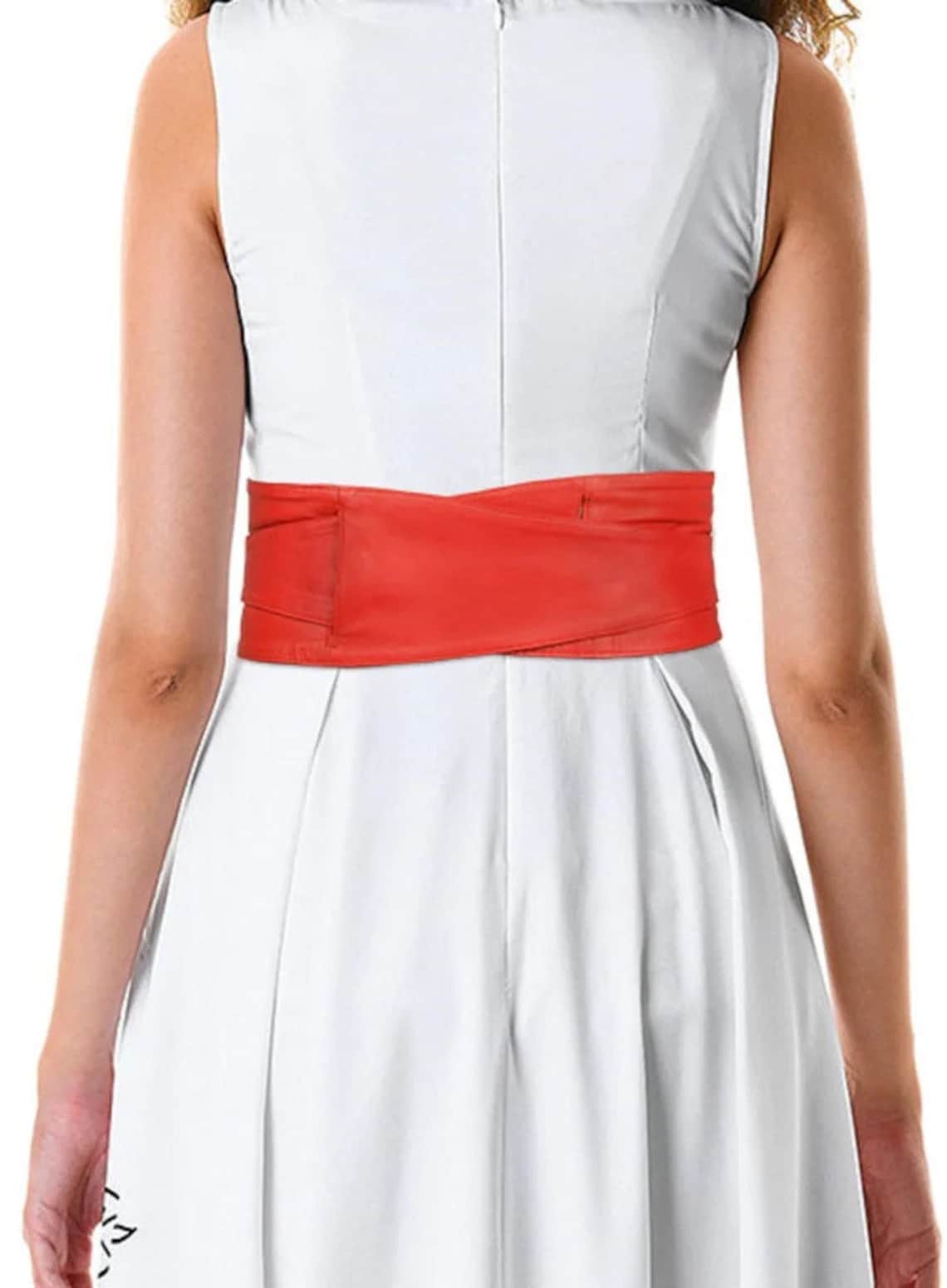 OBI LEATHER BELT Red Leather Wrap Belt Tie Belt Women Wrap - Etsy