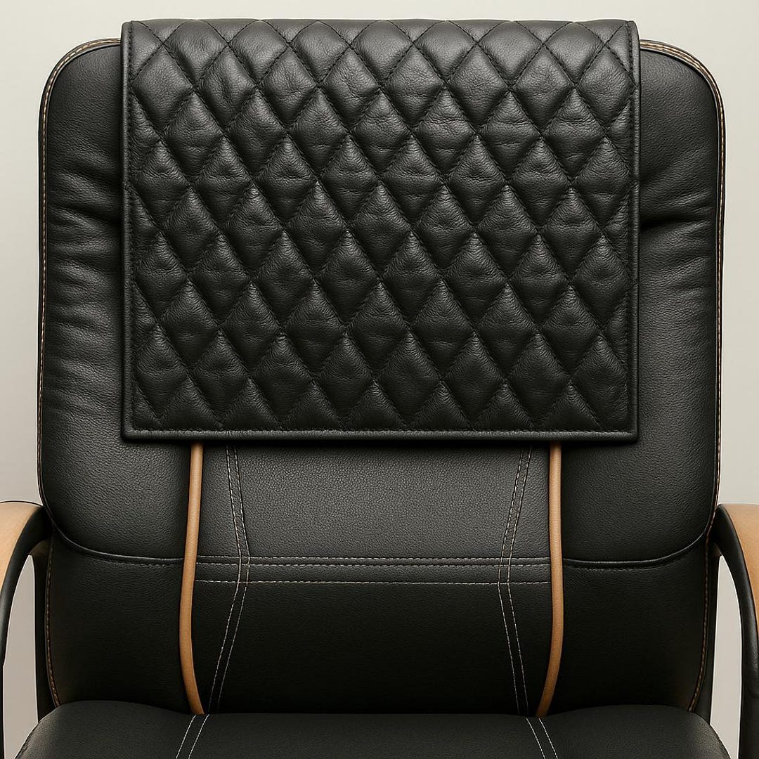 LEATHER HEADREST COVER | Leather Quilted Stitch Recliner Chair Headrest ...