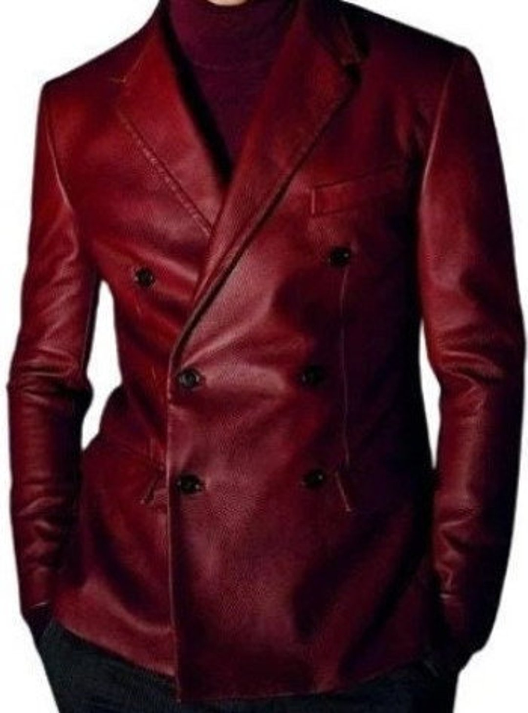 Mens Leather Blazer | Blood RED FORMAL Blazer, Western MEETING Party ...