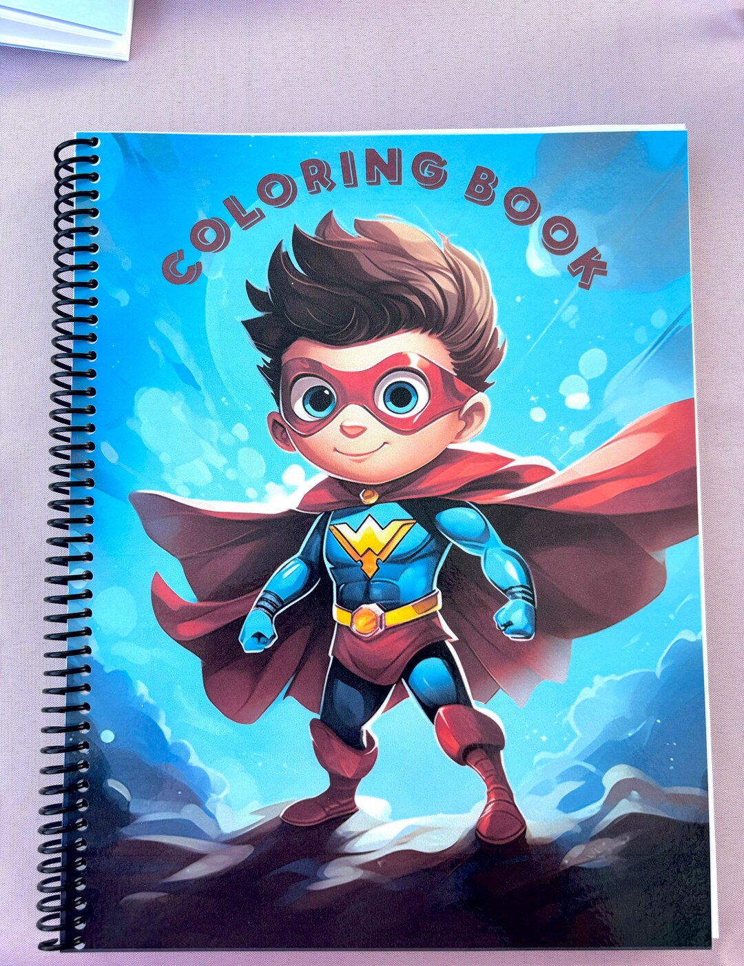 Super Hero Coloring Book, Simple Coloring Book, Color, One Page ...