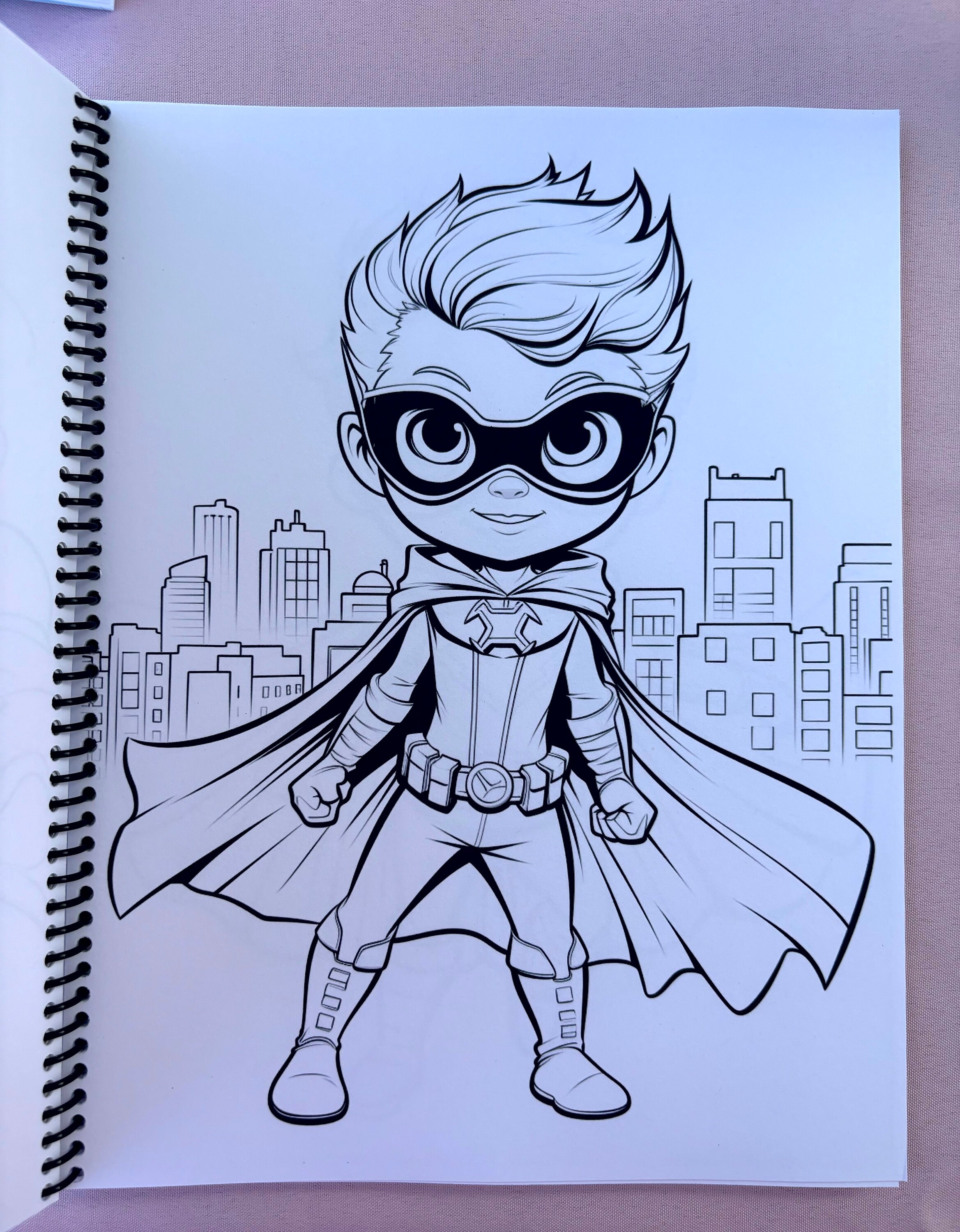 Super Hero Coloring Book, Simple Coloring Book, Color, One Page ...