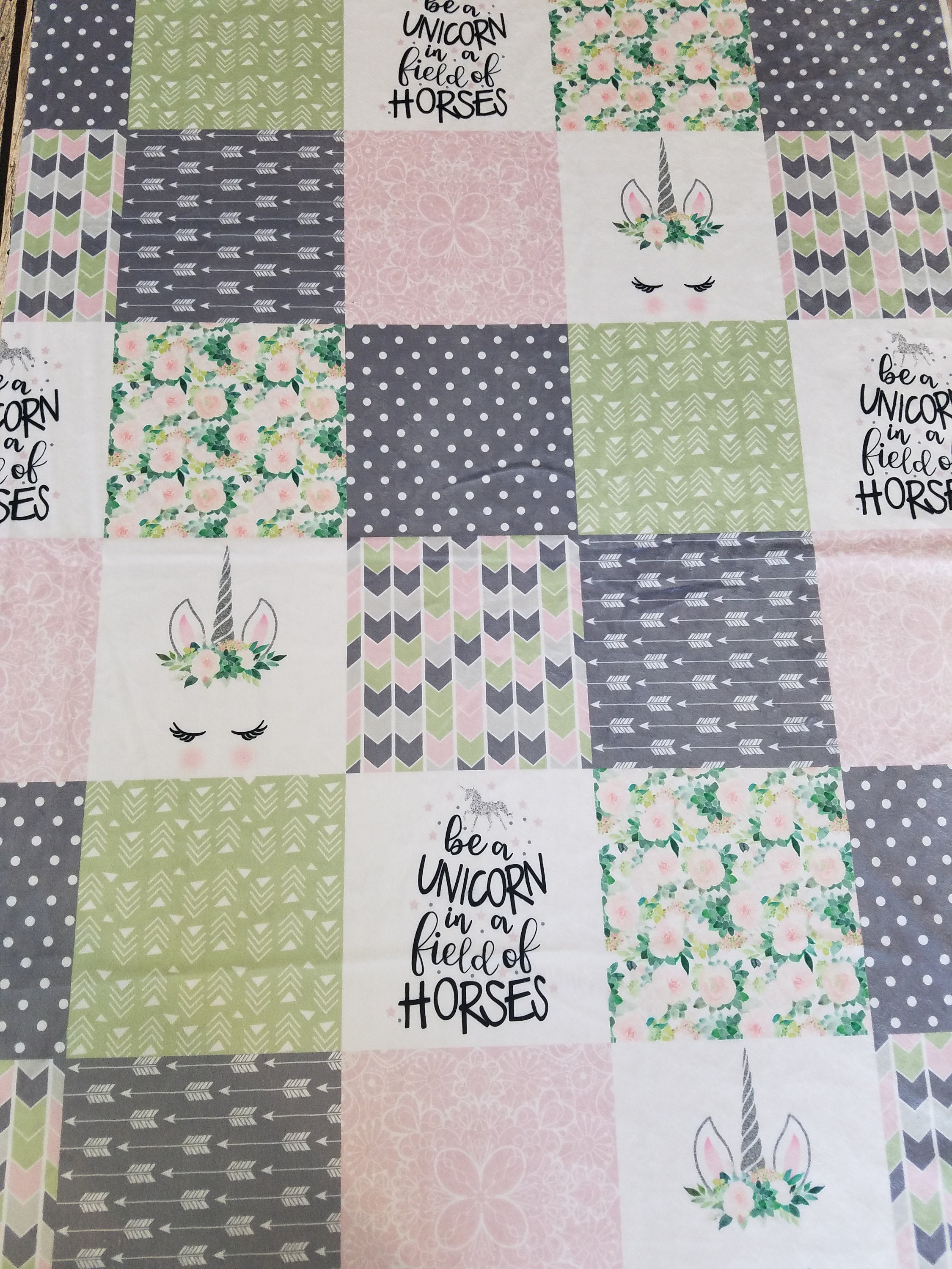 Minky Fabric by Yard-unicorn Minky Print Fabric, 54 Wide Fabric, 100 ...