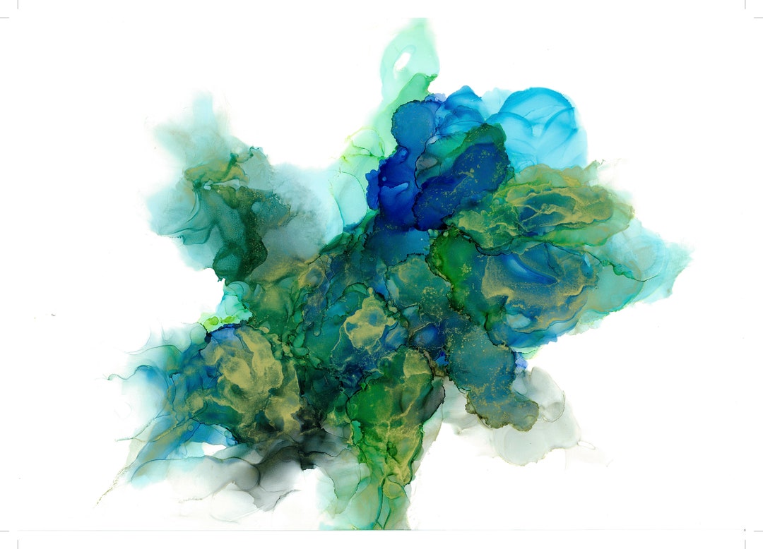 Abstract Alcohol Ink Art, Original A3 Painting DIGITAL DOWNLOAD, Marble ...