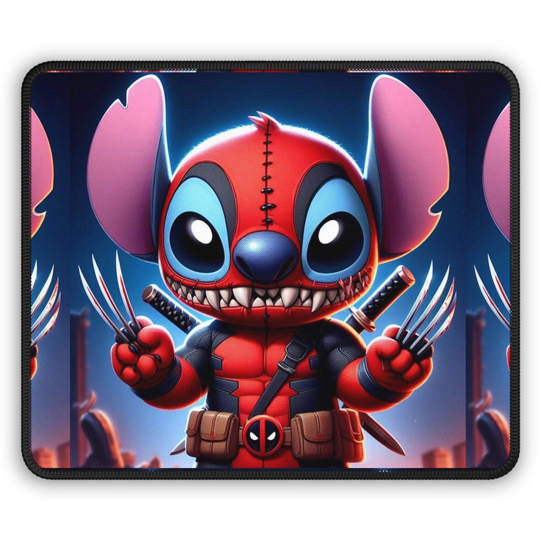 Stitch Deadpool Gaming Mouse Pad With Cartoon Hero Design, Fun Desk ...
