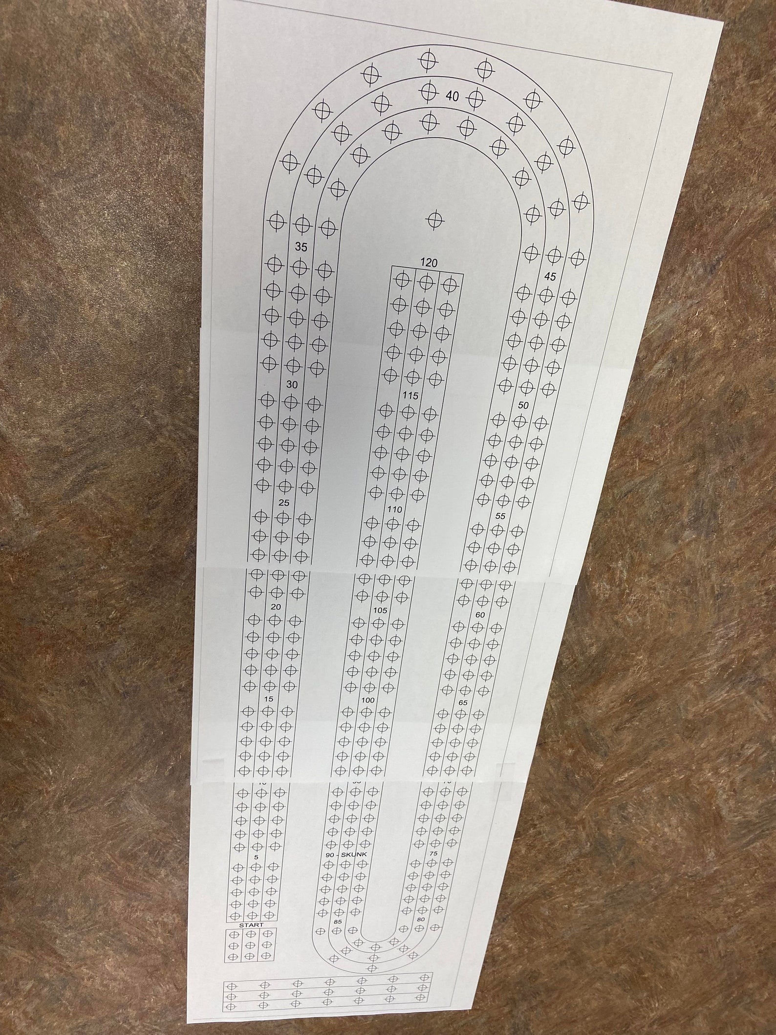 6'' X 24.5'' Cribbage Board Paper Template DIY Digital Download - Etsy