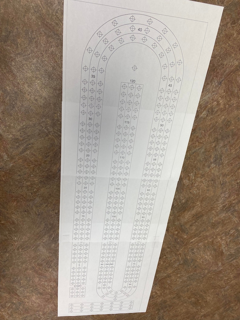 6'' X 24.5'' Cribbage Board Paper Template DIY - Digital Download - Etsy