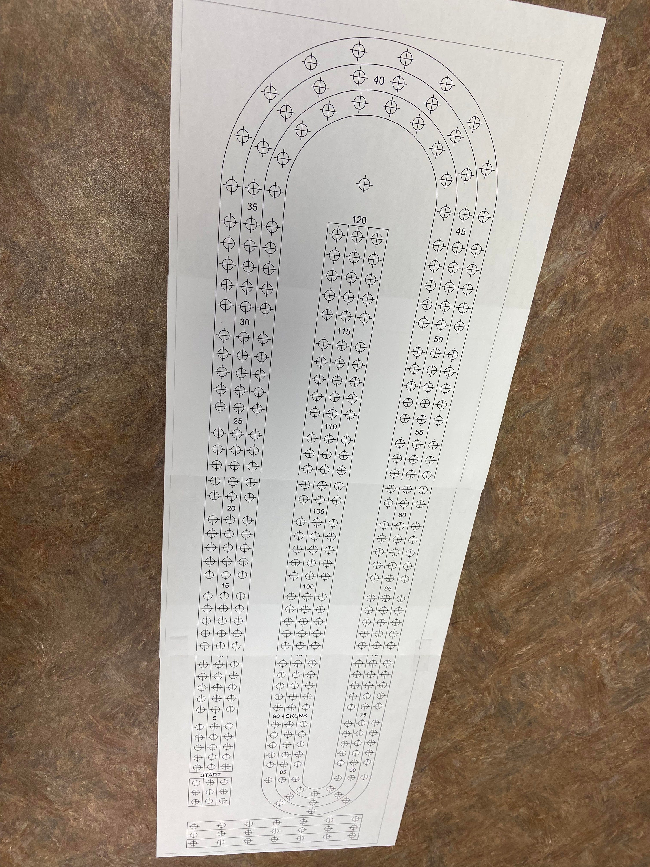 6'' X 24.5'' Cribbage Board Paper Template DIY - Digital Download - Etsy