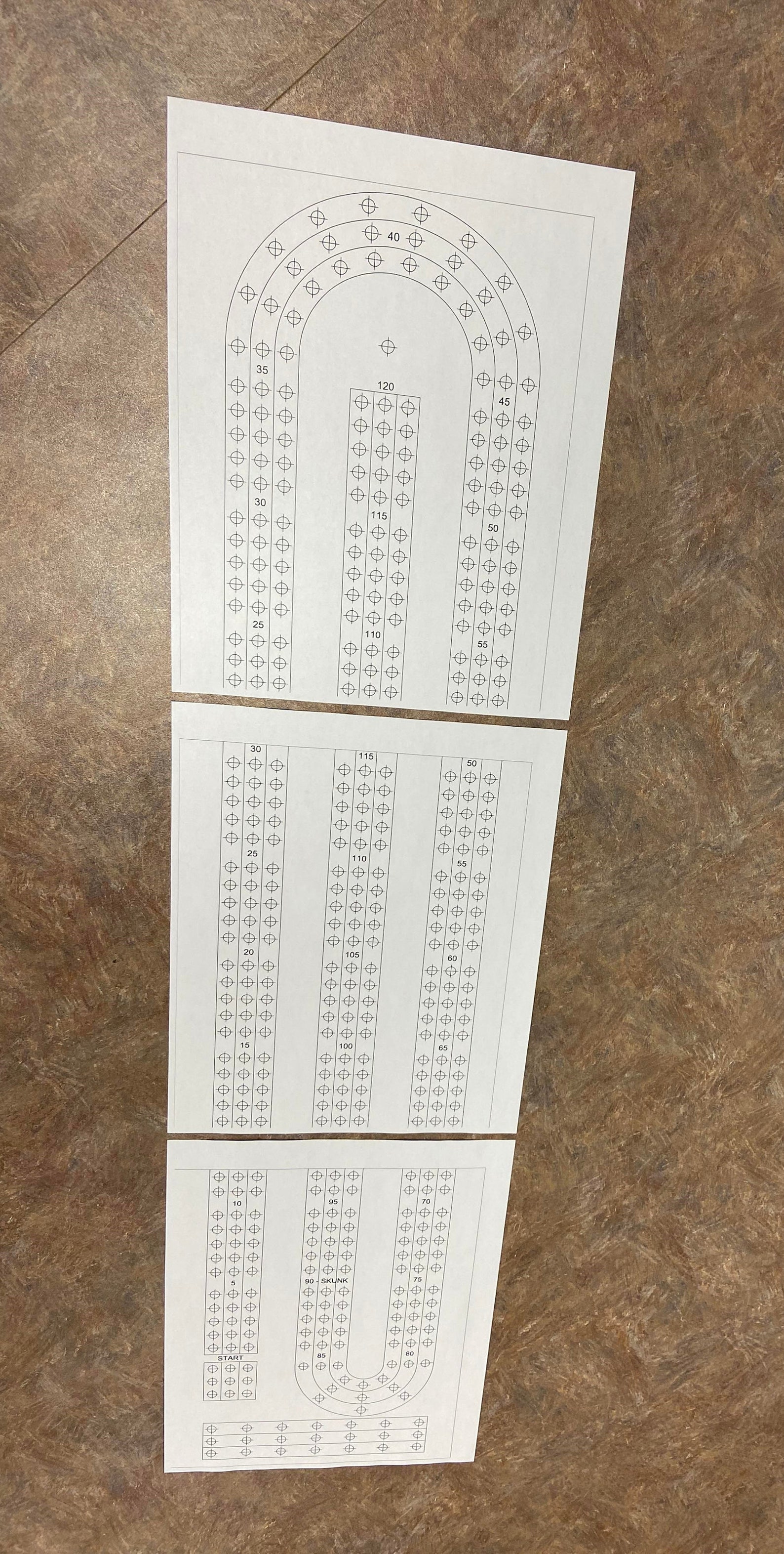 6'' X 24.5'' Cribbage Board Paper Template DIY - Digital Download - Etsy