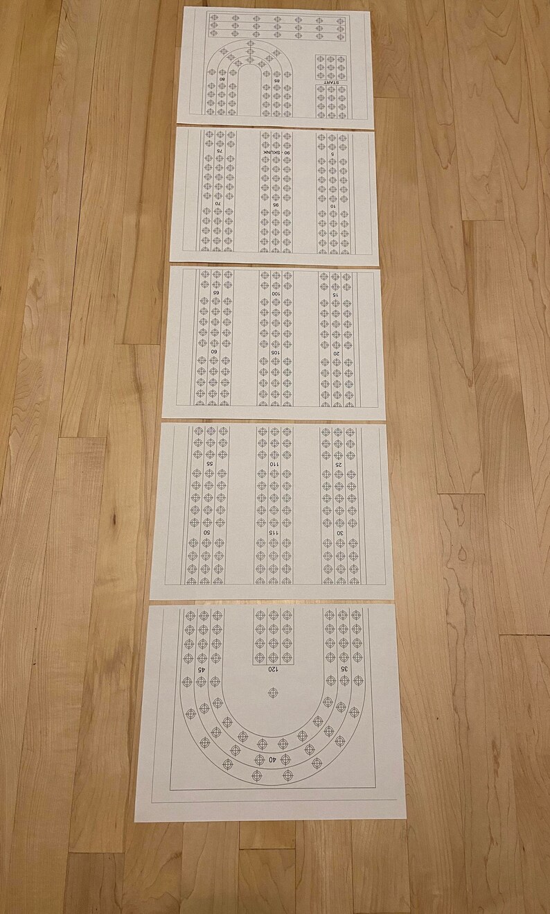 Large Cribbage Board Paper Template DIY - Digital Download - Etsy