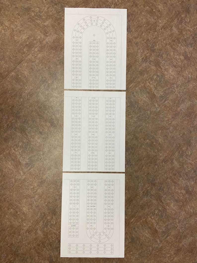 6'' X 24.5'' Cribbage Board Paper Template DIY - Digital Download - Etsy