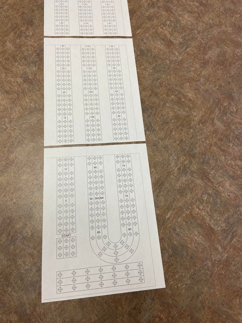 6'' X 24.5'' Cribbage Board Paper Template DIY - Digital Download - Etsy