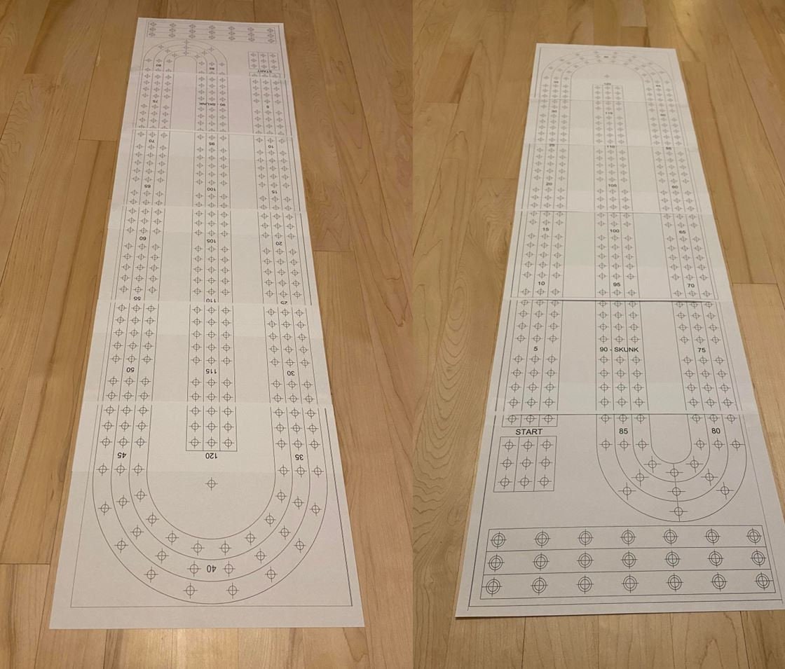 Extra Large Cribbage Board Printable Template DIY - Etsy