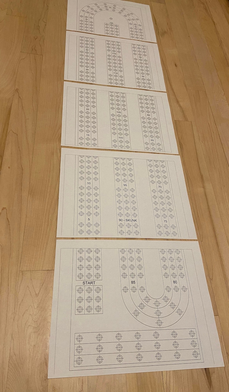 Large Cribbage Board Paper Template DIY - Digital Download - Etsy