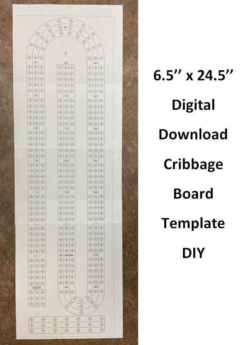 6'' X 24.5'' Cribbage Board Paper Template DIY - Digital Download - Etsy