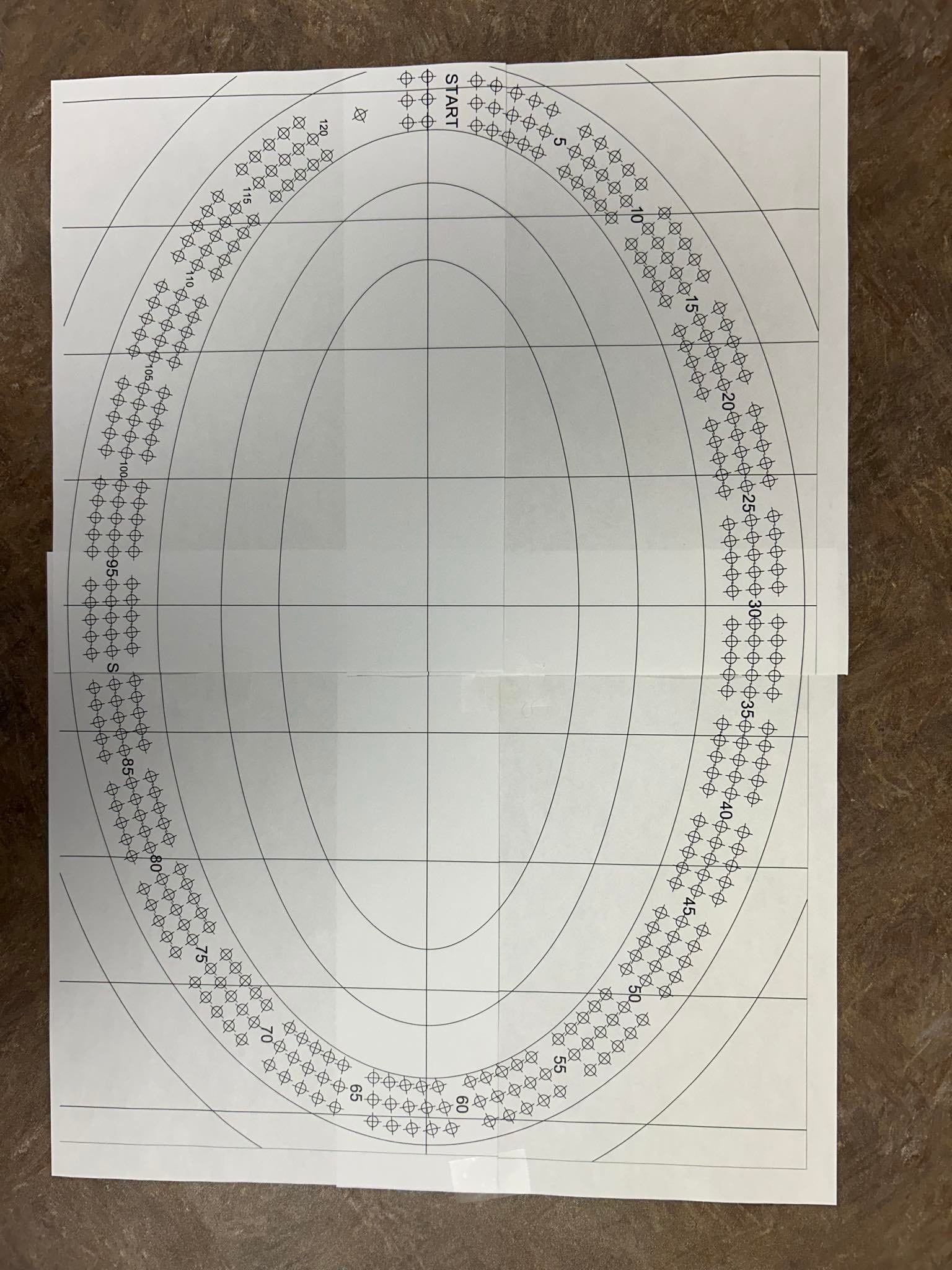 Cribbage Board Printable Template DIY Oval 12 X 18 - Etsy