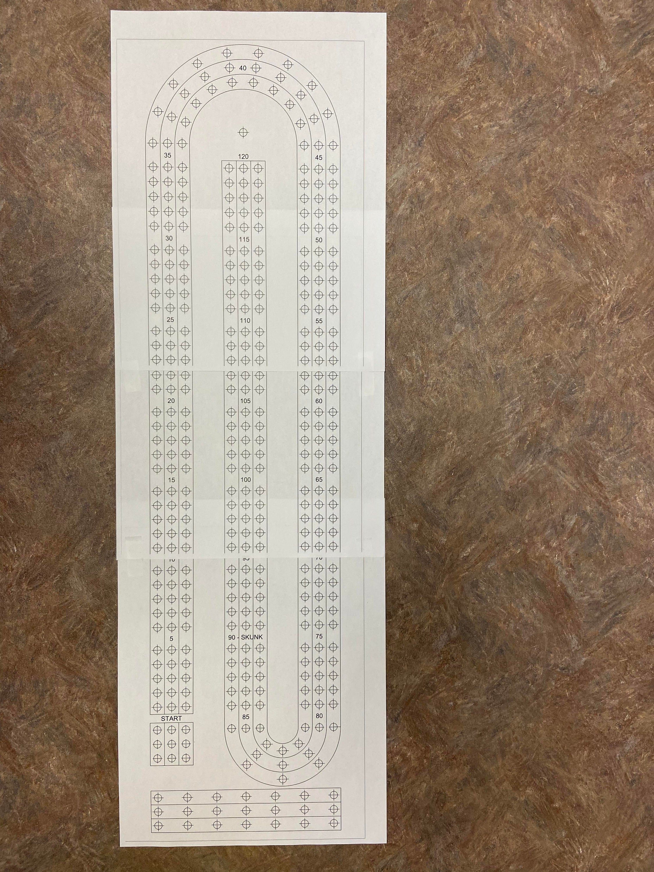 6'' X 24.5'' Cribbage Board Paper Template DIY - Digital Download - Etsy