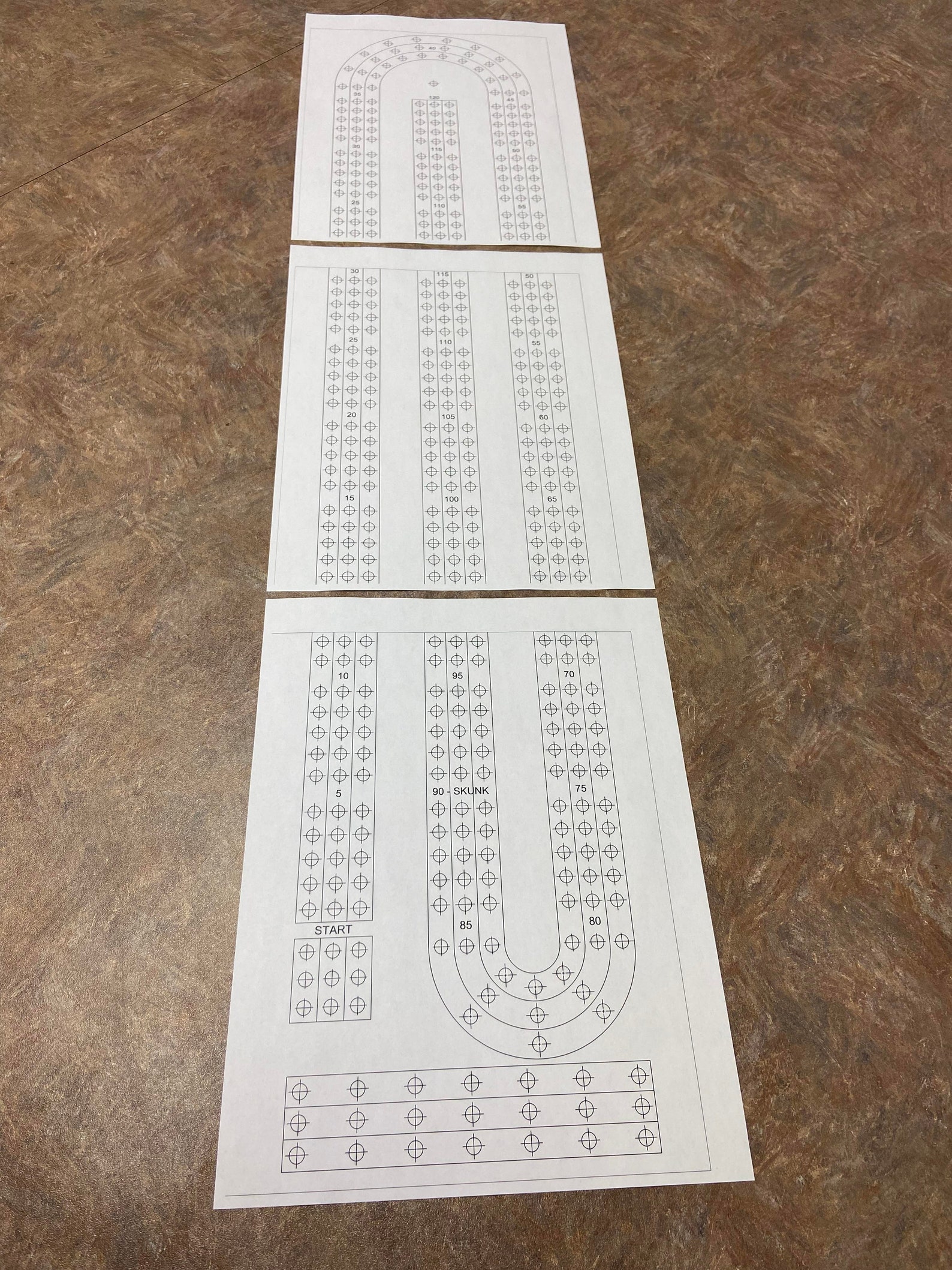 6'' X 24.5'' Cribbage Board Paper Template DIY - Digital Download - Etsy