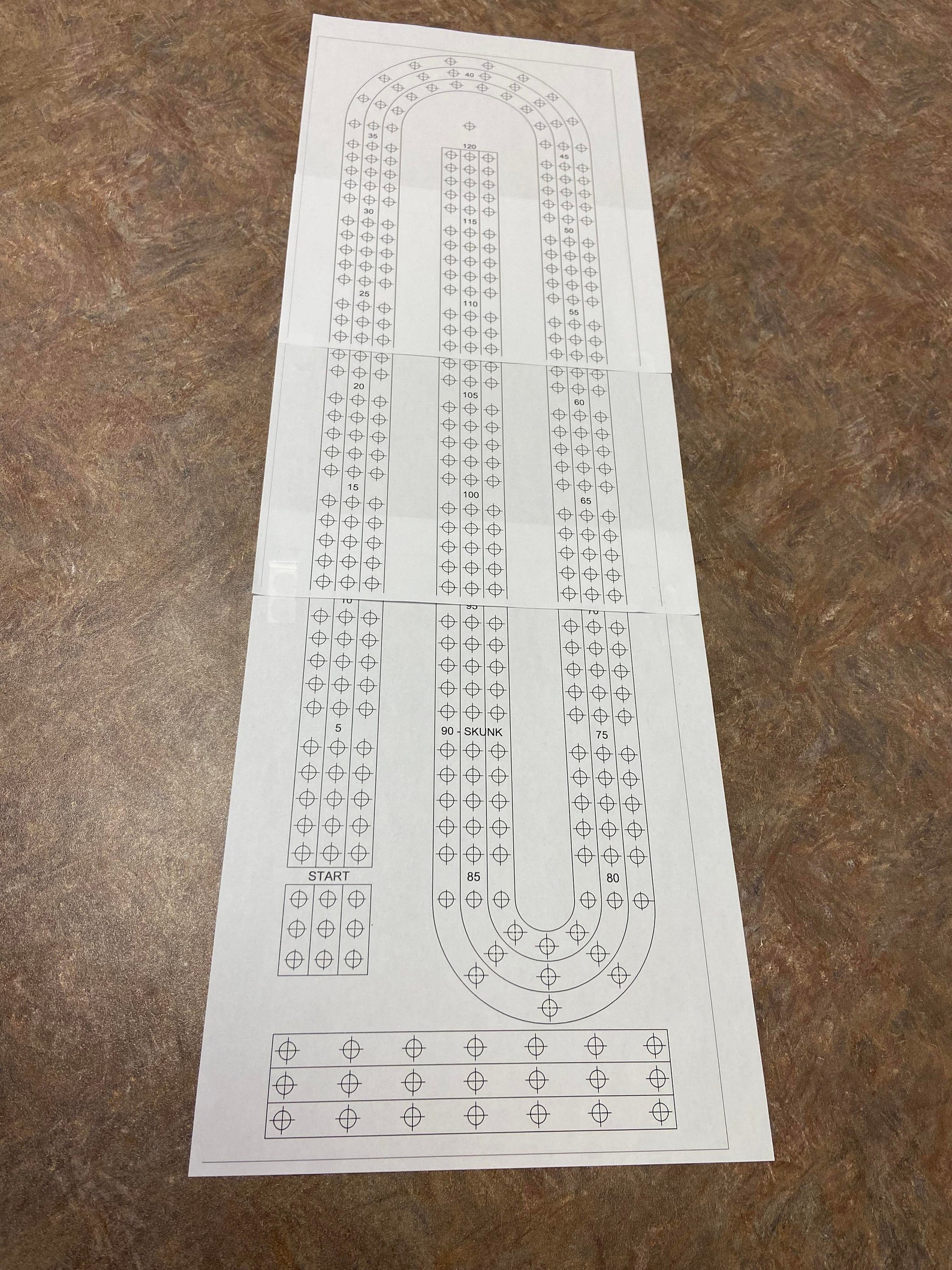 6'' X 24.5'' Cribbage Board Paper Template DIY Digital Download - Etsy