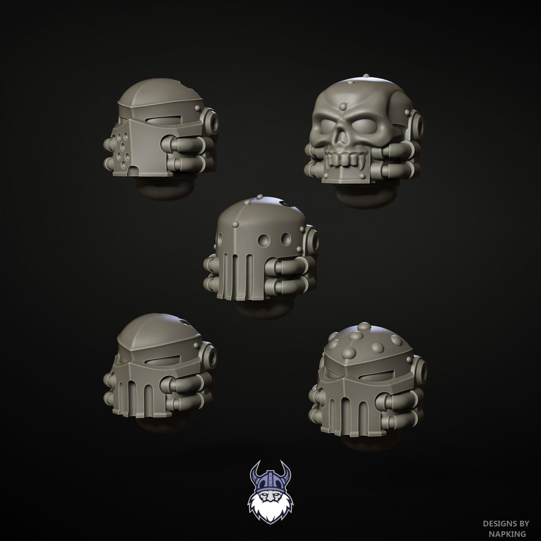 Heretech Exosuit Helmets Pack 1 for 32mm Heavy Scifi Marines - Etsy Sweden