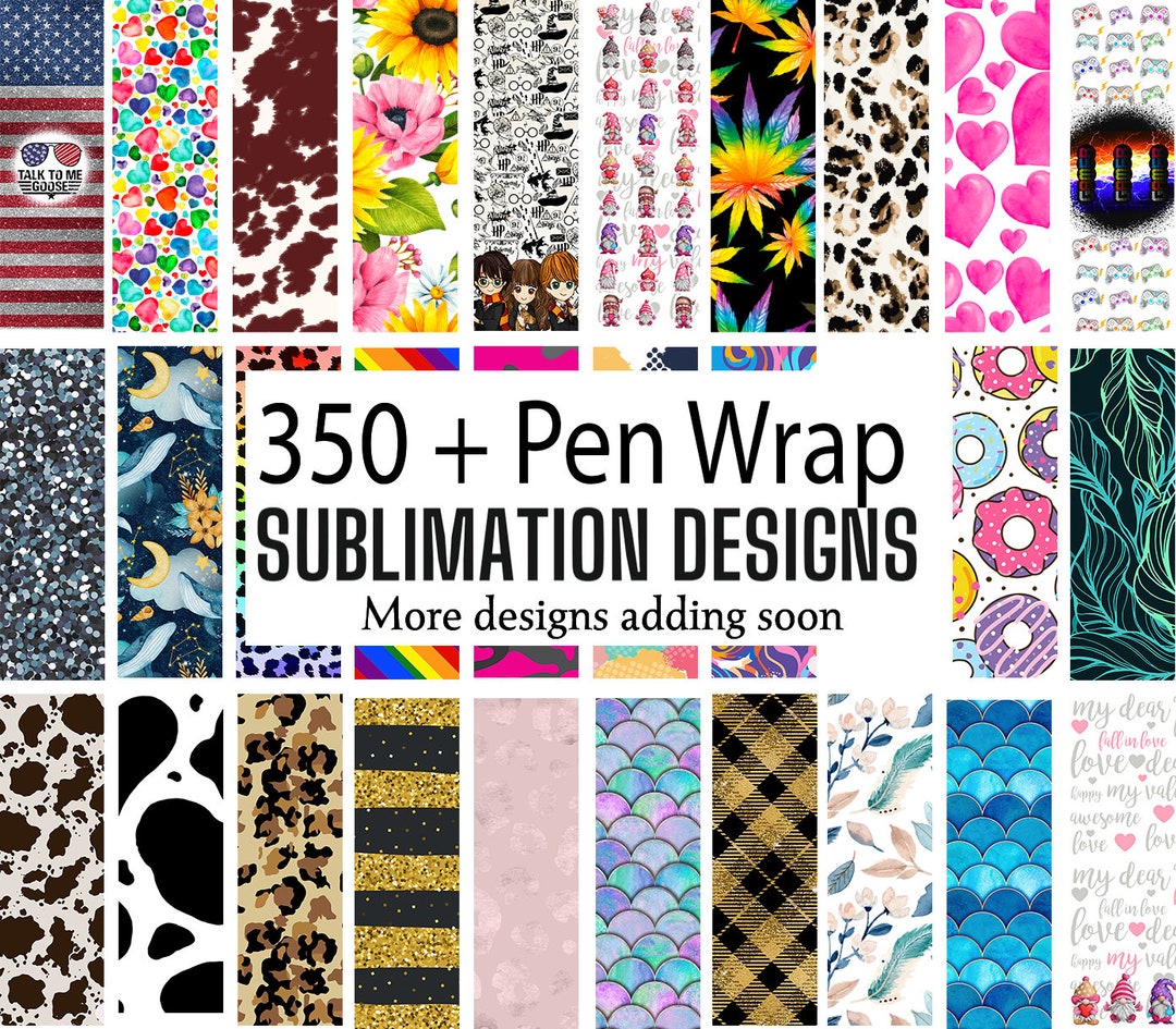 350 PNG Pen Wrap Bundle, Pen Wrap Sublimation Designs, Pen Waterslide ...
