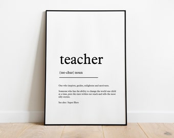 Teacher Noun Print - Etsy