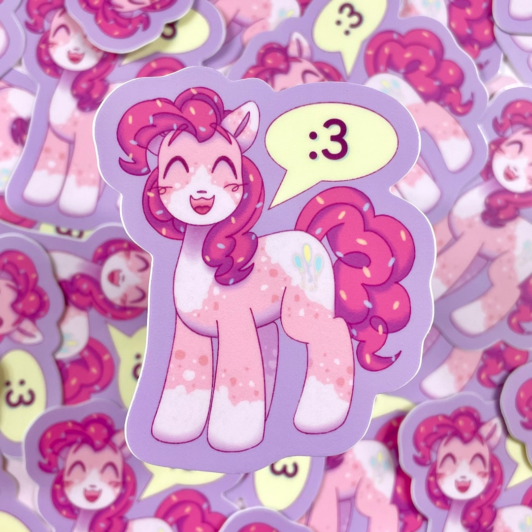 MLP My Little Pony G4 Vitiligo :3 Pinkie Pie Vinyl Sticker ! (3”) - Etsy